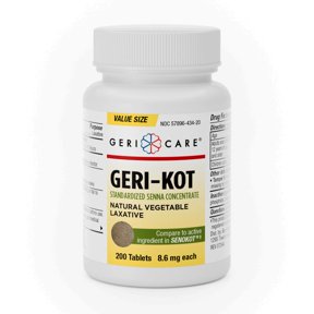 Geri-KOT Sennosides Laxative & Stool Softener Tablets 8.6mg 100ct HSA ...