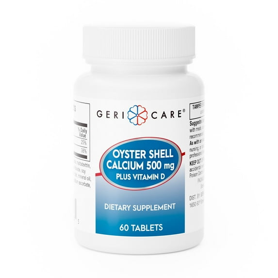 Geri-Care Oyster Shell Calcium Tablets Plus Vitamin D - Supplements ...