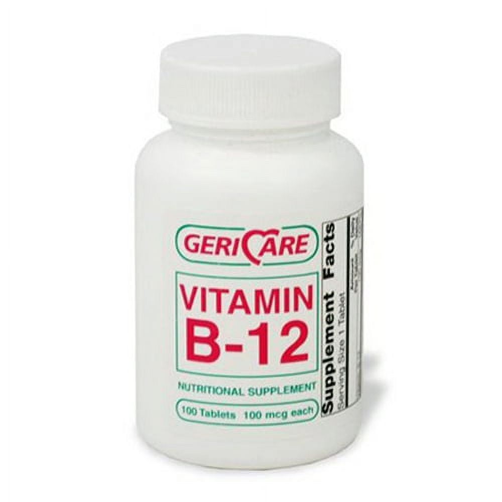 Geri Care Vitamin B 12 100 Mcg Nutritional Supplement Tablets, 100 Ea ...