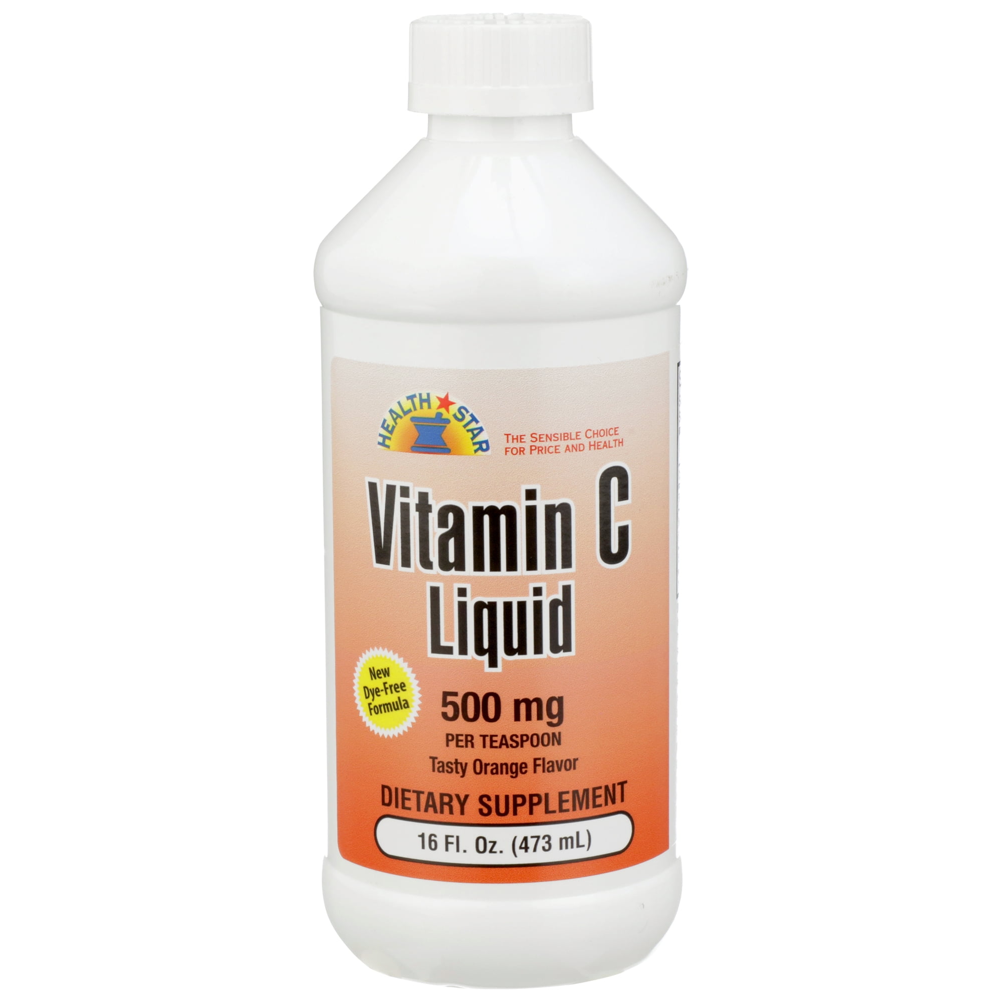 Geri-Care Ascorbic Acid Vitamin C Liquid 500mg, Dye-Free, Orange ...