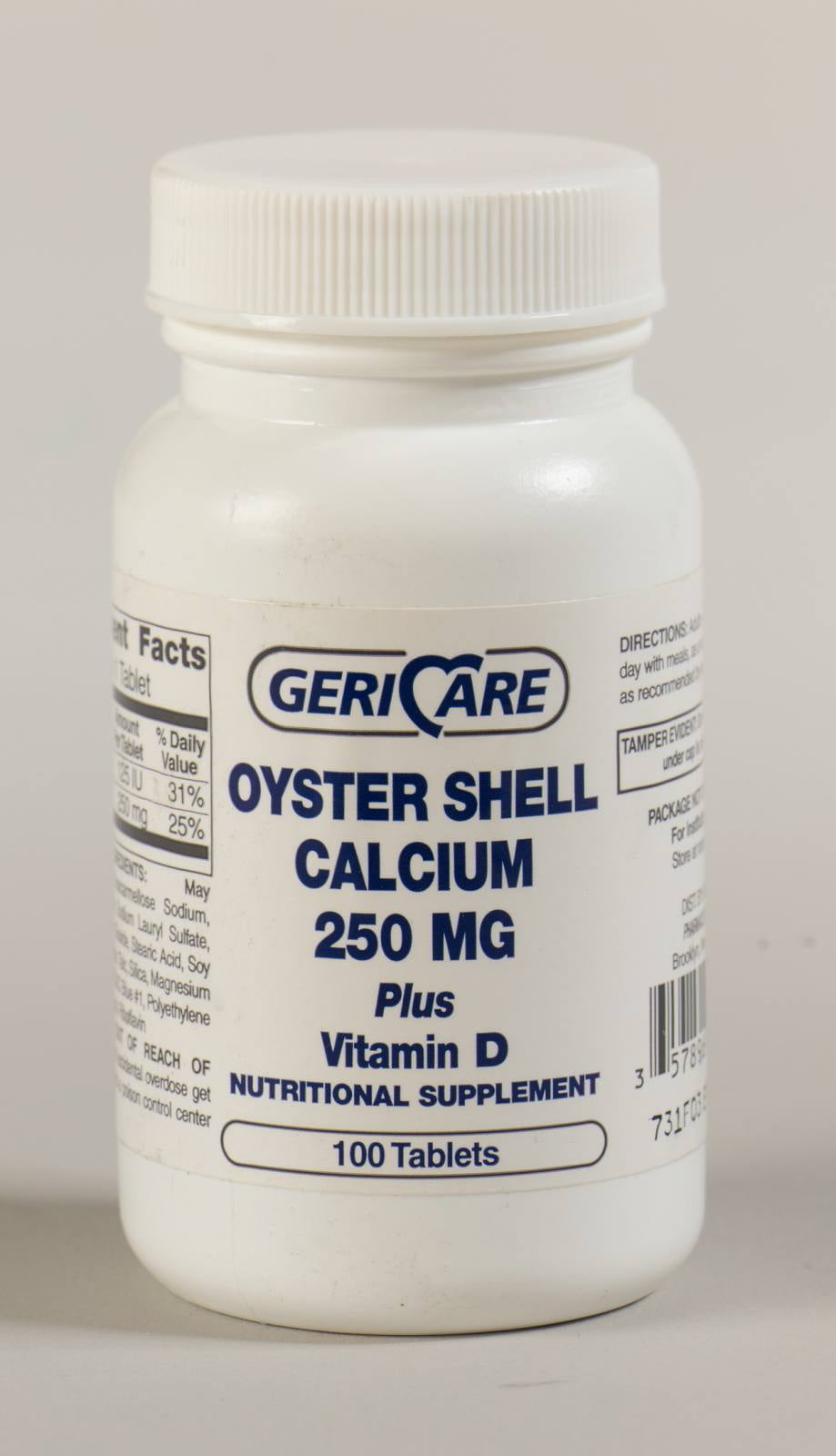 GeriCare Calcium with Vitamin D Supplement 200 IU / 500 mg Strength ...