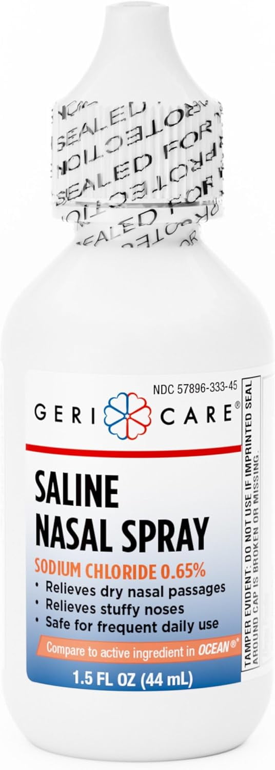 GeriCare Saline Nasal Spray Moisturizer 1.5Fl Oz Sodium Chloride 0.65% ...