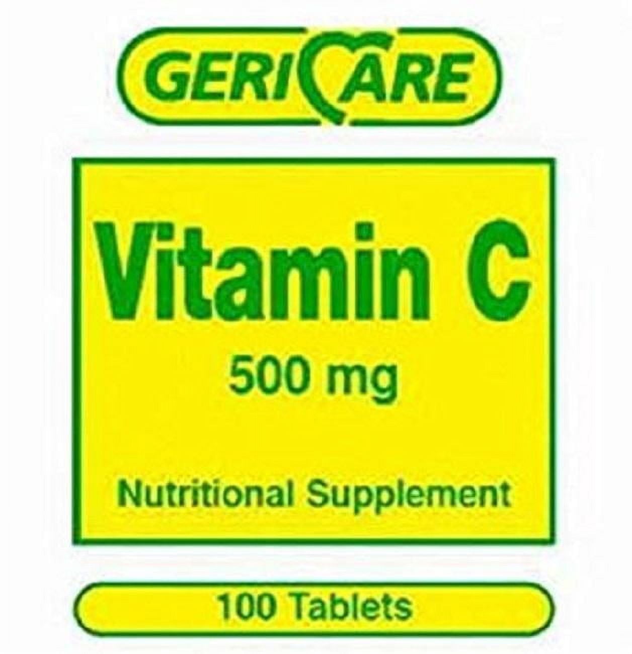 GeriCare Vitamin C Tablets, 500mg, 100ct 057896841019A159 - Walmart.com