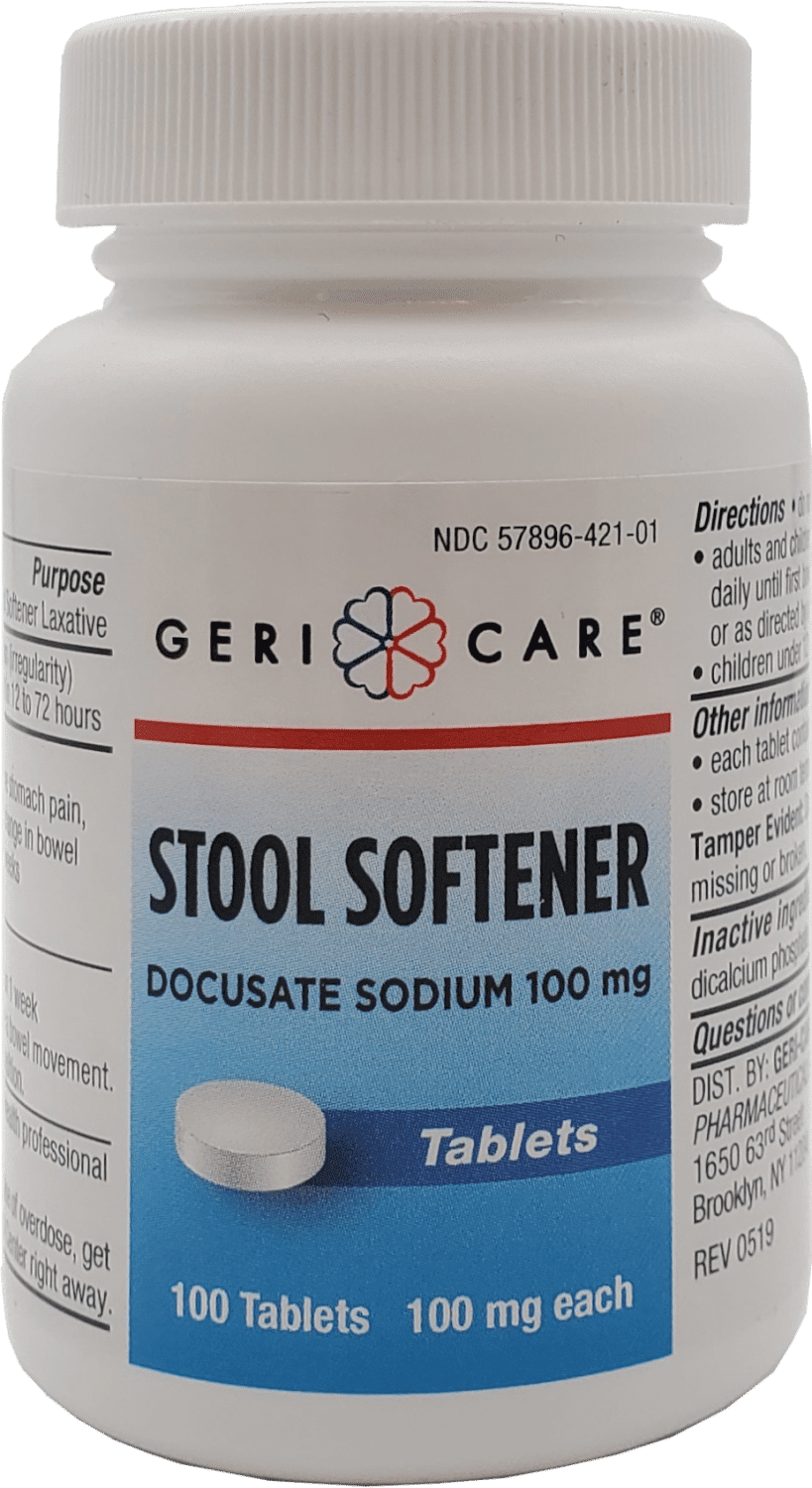 Gericare Generic Stool Softener, Docusate Sodium Tablets 100mg, Bottle ...
