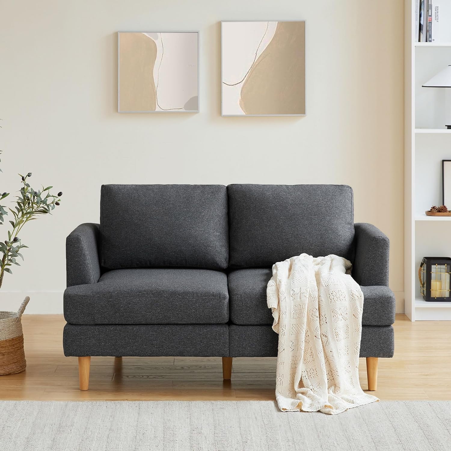 Gericco Loveseat Sofa, Mid Century Modern Decor Love Seat Couches for ...