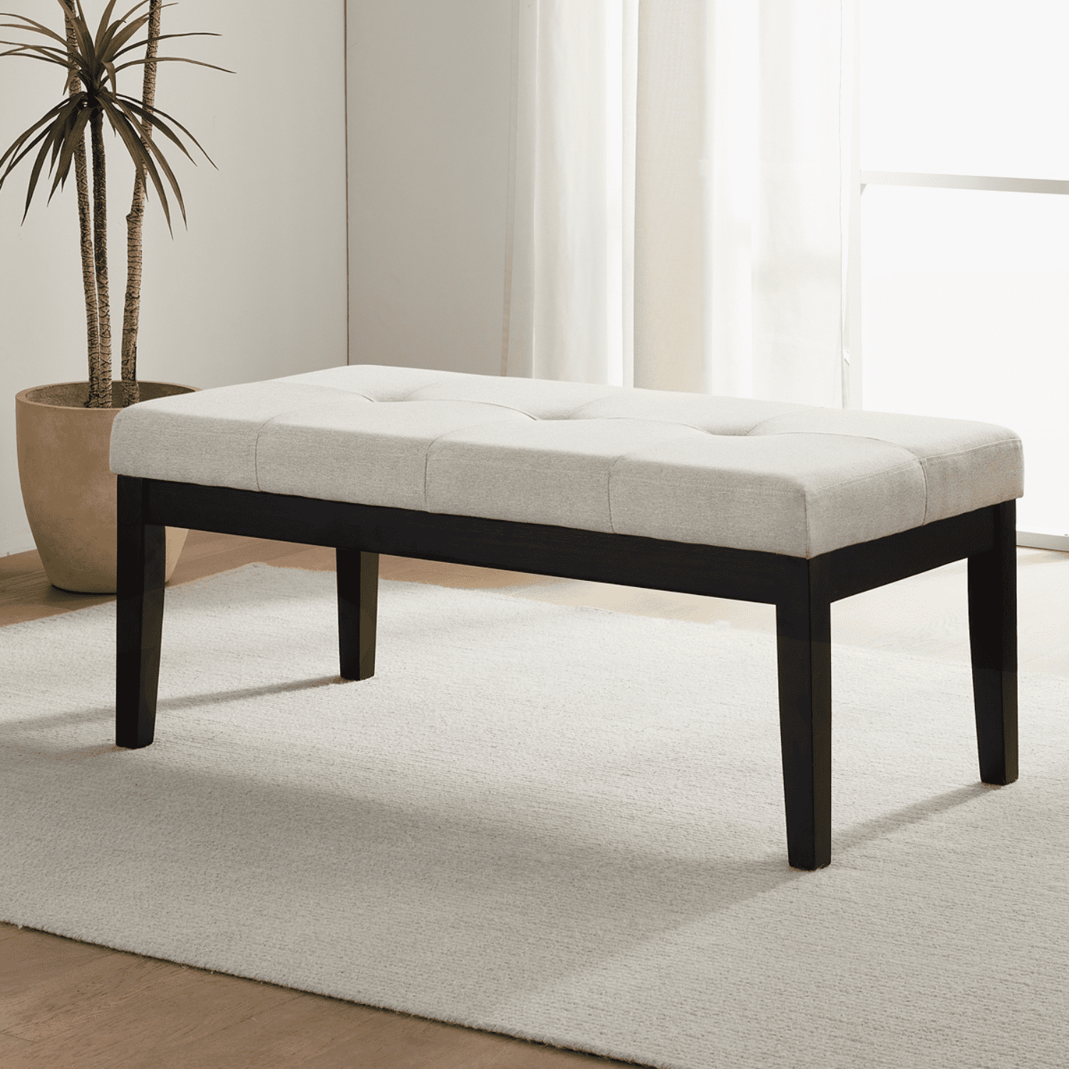 Gericco Modern Furniture: Upholstered Tufted Bench for Entryway ...