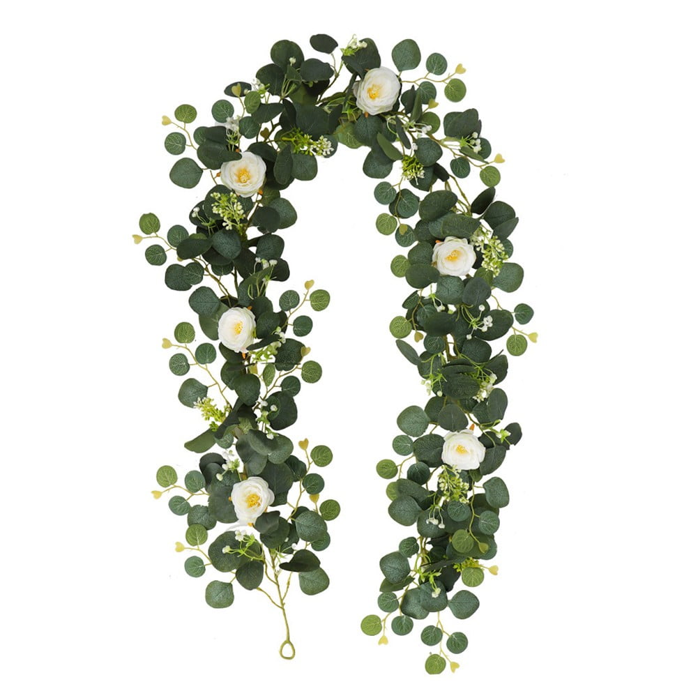Gerich 1.8N 1.95M 2M Simulation Wall-mounted Green Rattan Wedding Rose ...