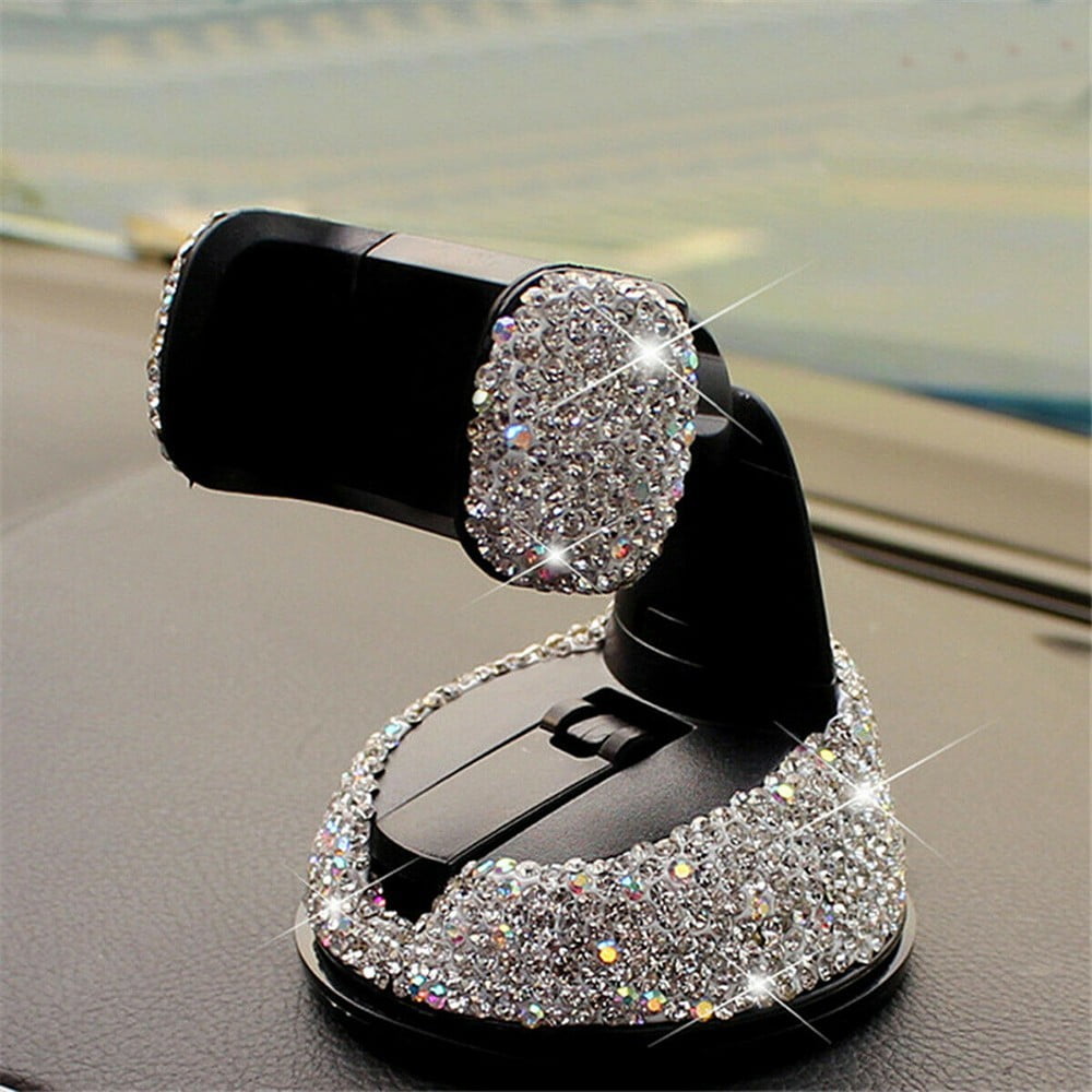 Gerich 1 Pcs Car Phone Holder Dashboard Stand Crystal Bling Girls ...