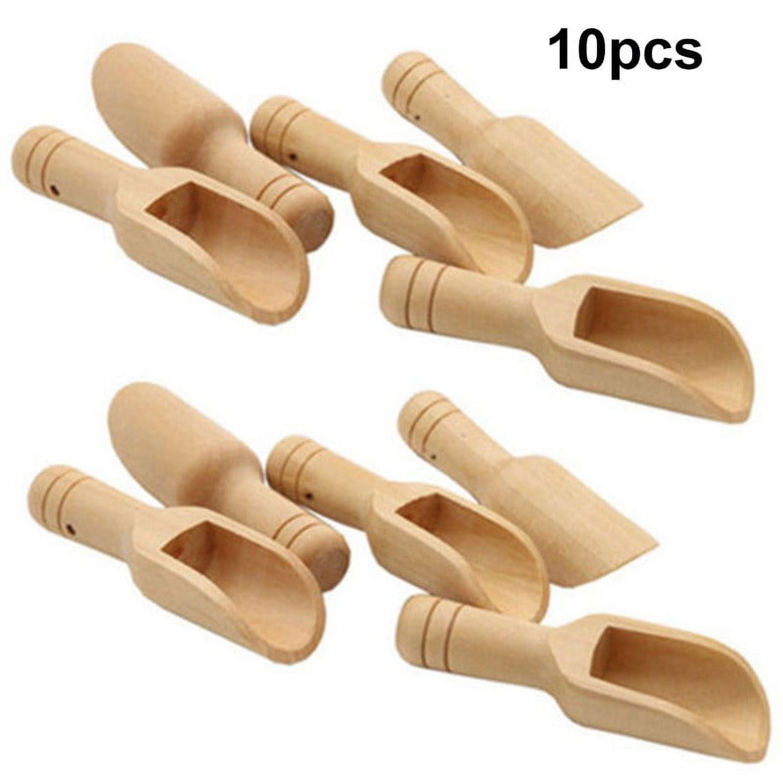Gerich 10 Pcs Small Little Mini Wooden Scoop Honey Coffee Condiment ...