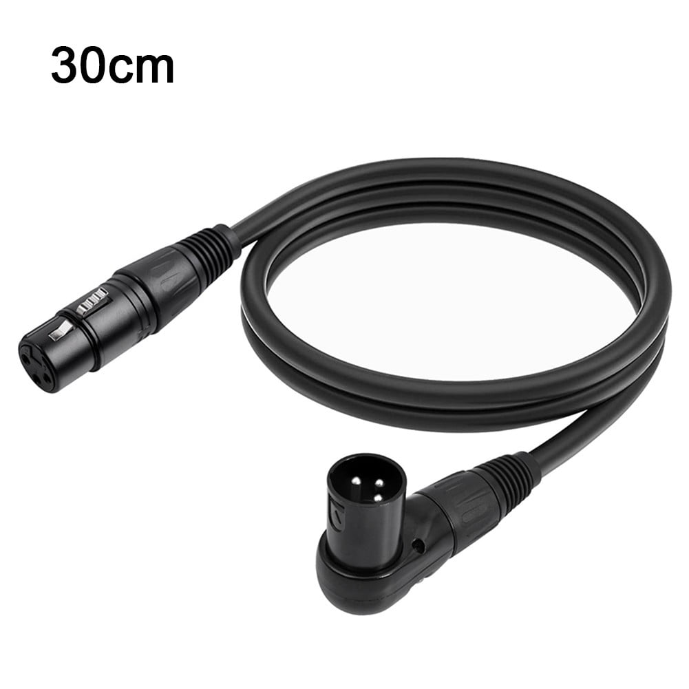 Gerich 30cm 1m 1.8m 3 Pin Mic Cord Right Angle XLR Male To Female 3Pin ...