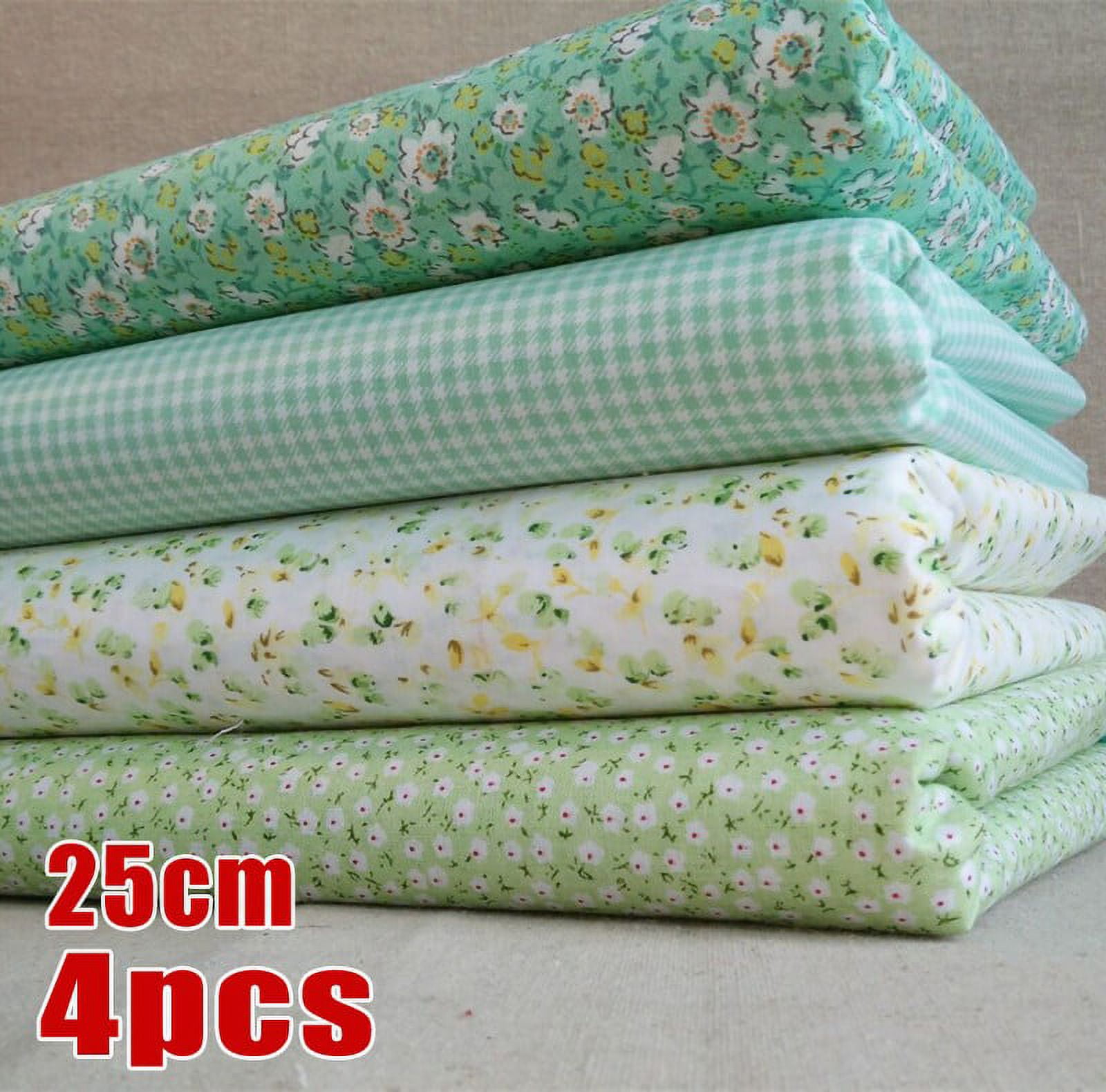 Gerich 4 Pcs Square Craft Sewing Cotton Cloth Patchwork Soft Floral ...
