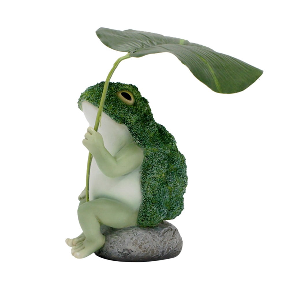 Gerich Broccoli Frogs Garden Statues,Broccoli Frogs Holding Leaf ...
