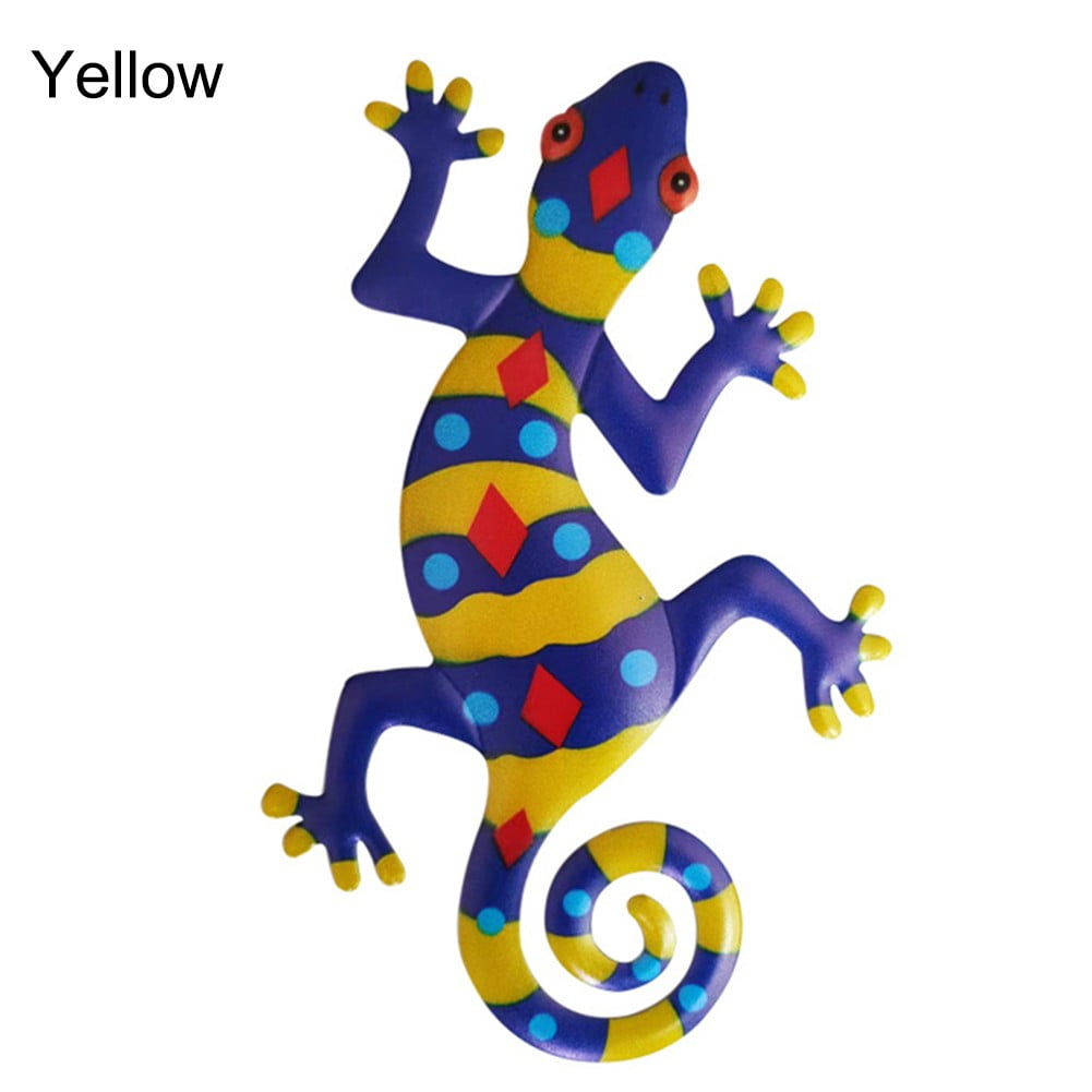 Gerich Colourful Gecko Metal Lizard Garden Art Wall Hanging Fence ...