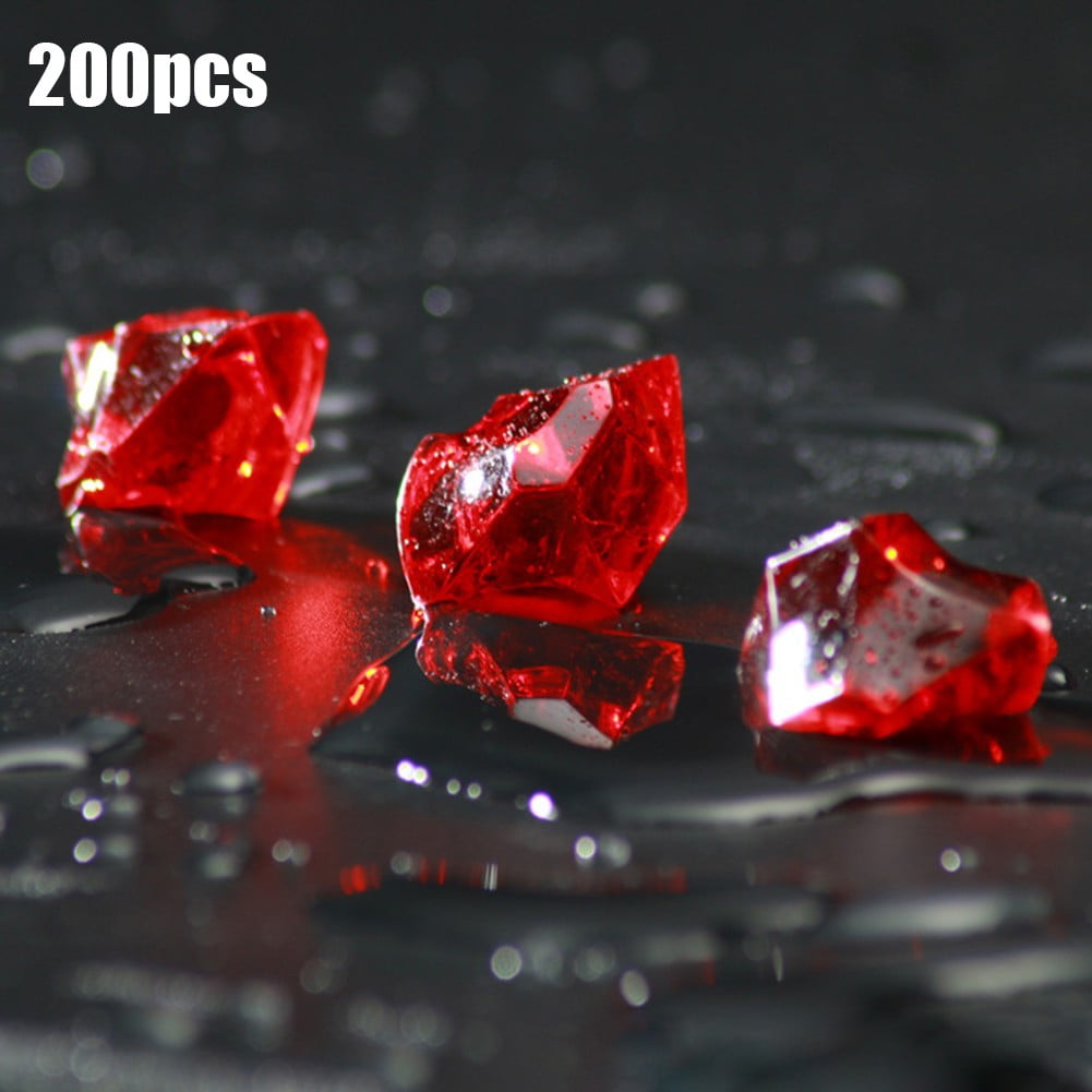 Gerich Dazzling Clear Fake Ice Rocks, 200 Pcs Holographic Acrylic ...