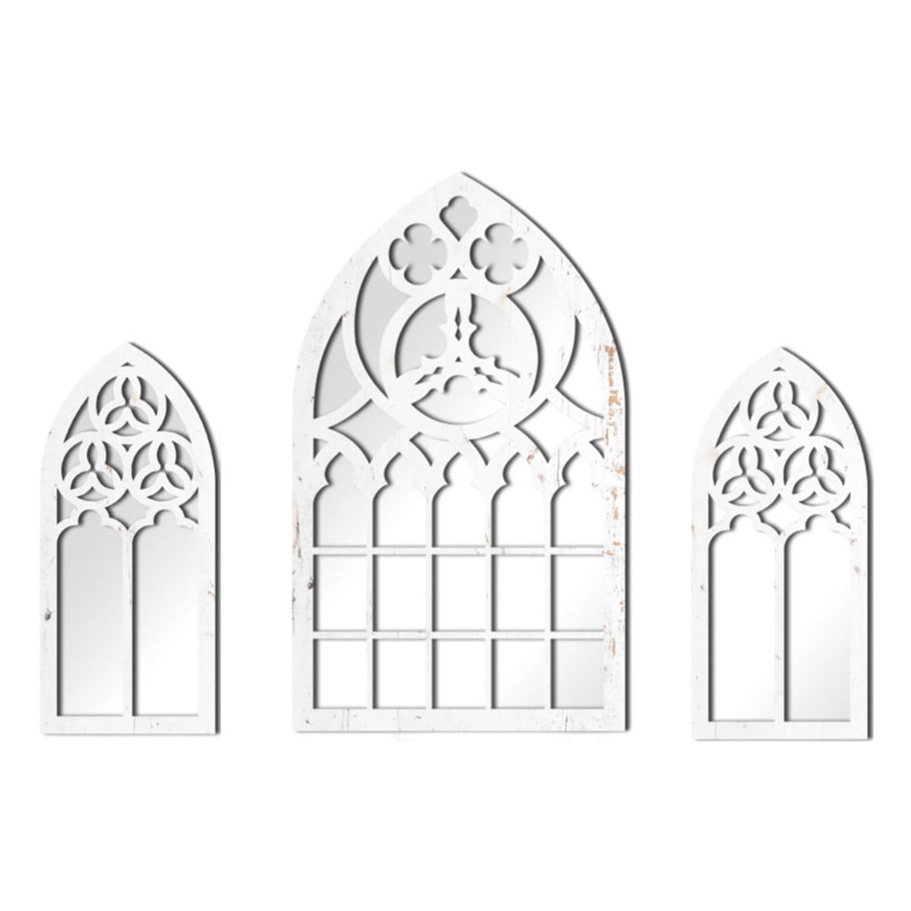 Gerich Gothic style fake window mirror, wooden fake window mirror, home ...