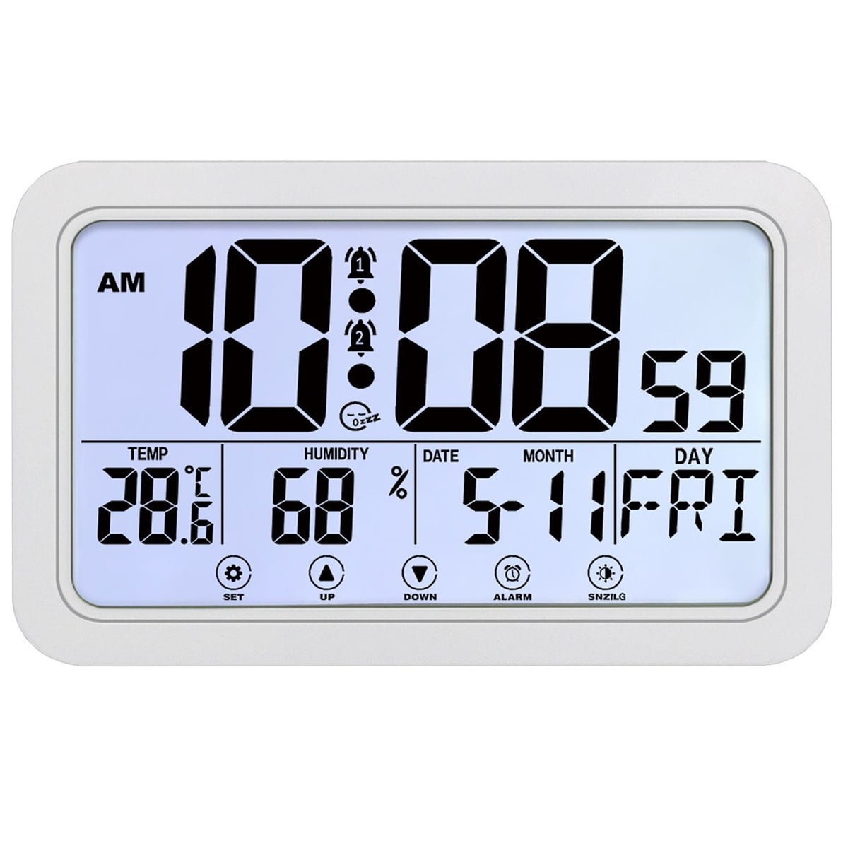 Gerich Large Digital Clock Touch Setting Button Electric Desk Clock ...