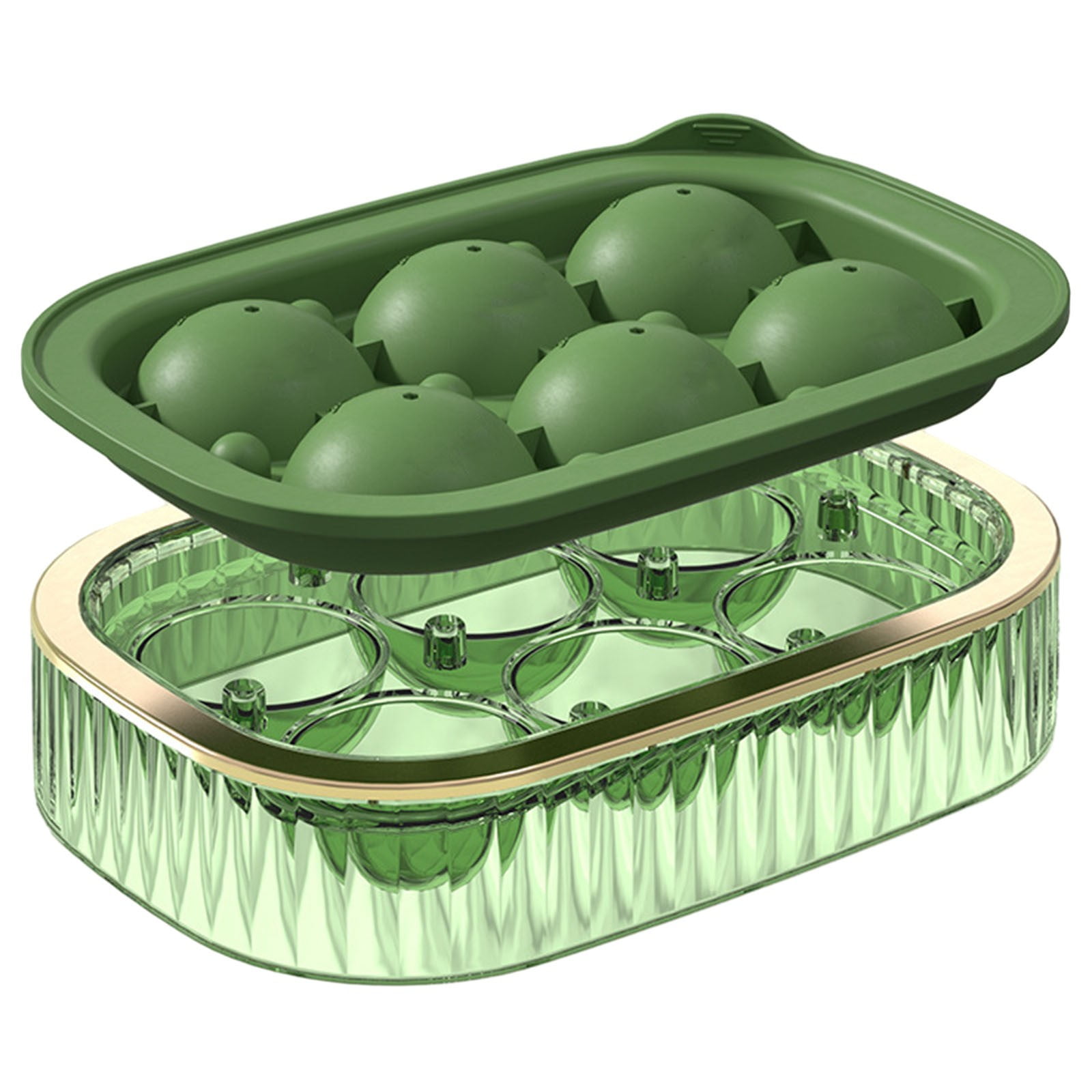 Gerich Ice Ball Box 6 Balls Large Ice Cube Moulds, Round Ice Ball ...
