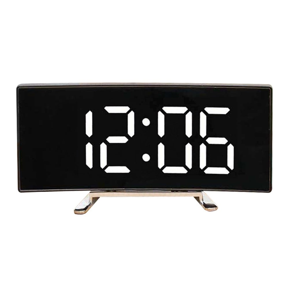 Gerich LED Curved Digital Electronic Alarm Clock USB Noiseless Design ...