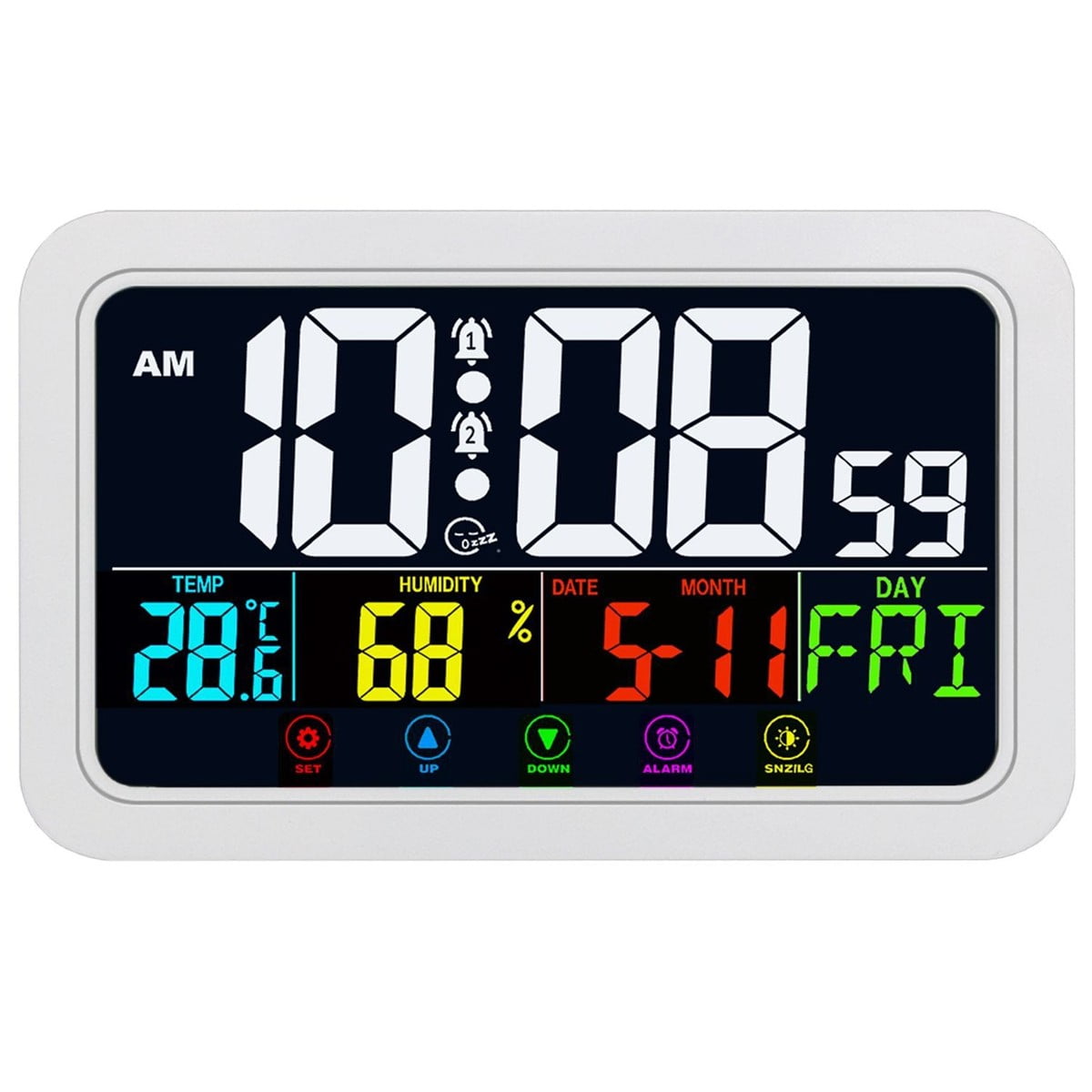 Gerich Large Digital Clock with Touch Settings and Temperature Display ...