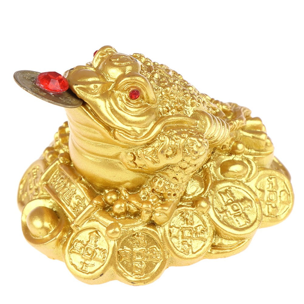 Gerich Resin golden toad ornaments three-legged golden cicada home decorations, Home Decor ...