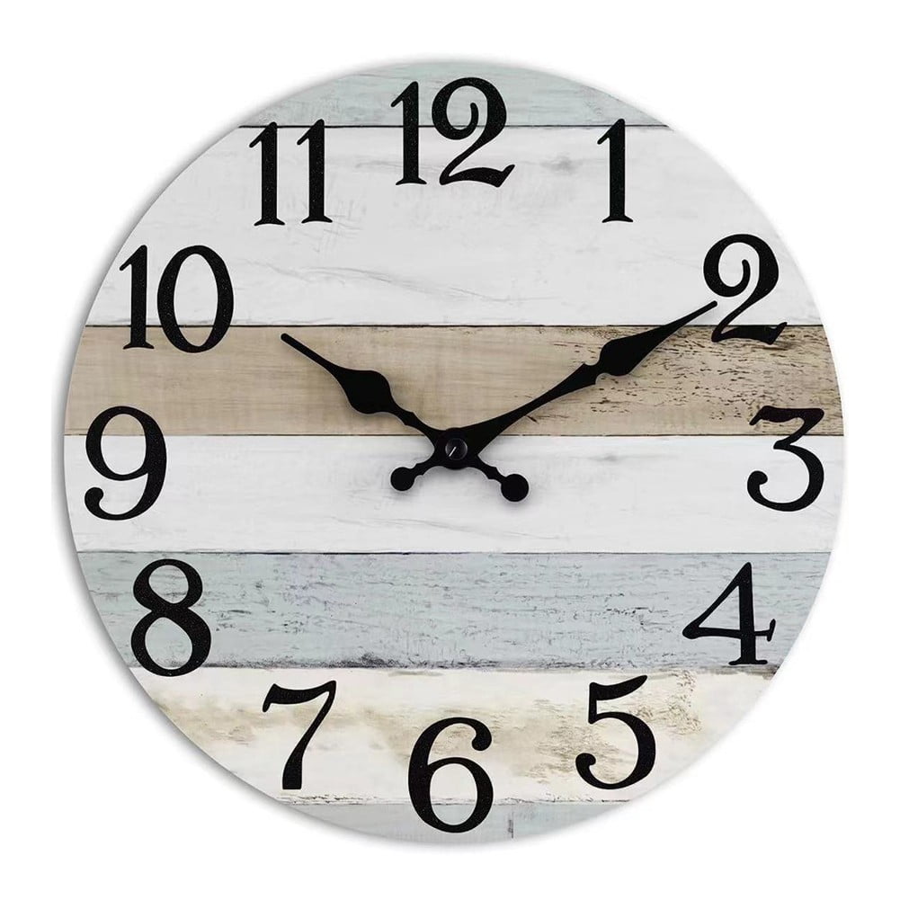 Gerich Wall Clock Silen Wooden Clock Battery Operated Retro Rustic ...