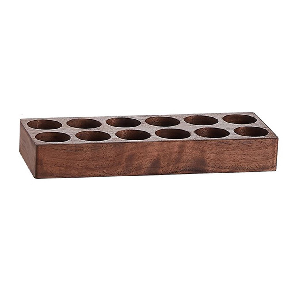 Gerich Walnut Wooden Coffee Beans Storage Display Rack Bottle Glass 12 ...