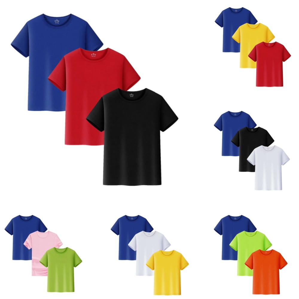 Gerichy 3-Pack Boys Summer Tops Tees Kids Short Sleeve Crew Neck T ...