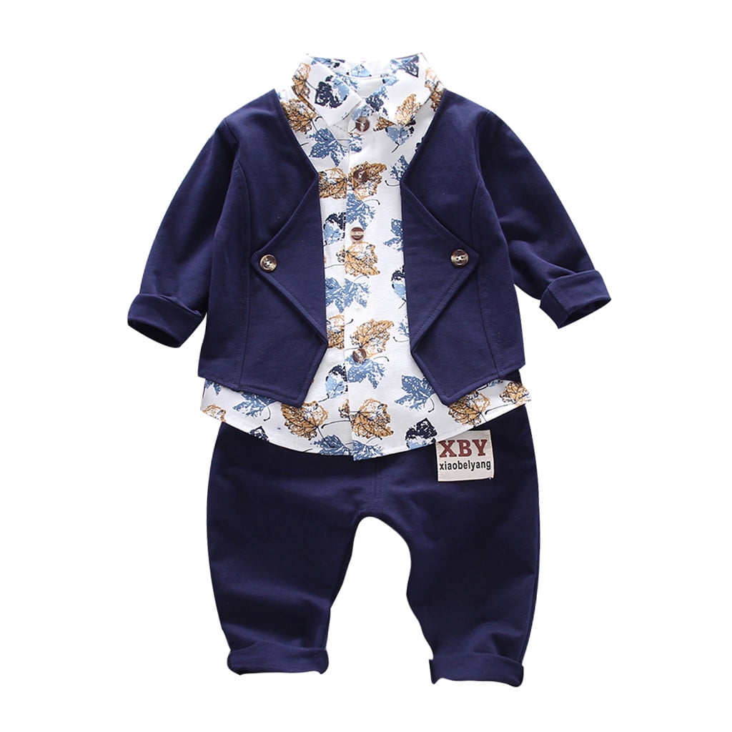 Gerichy Baby Boys Fall Winter Outfits, Kid Baby Boy Gentry Clothes Set Formal Party Christening ...