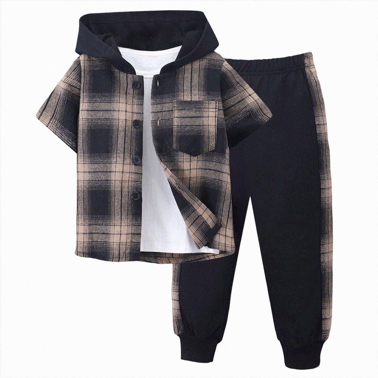 Gerichy Boys Clothes Short Sleeve Hoodie Pants 2Pcs Summer Outfits Set ...