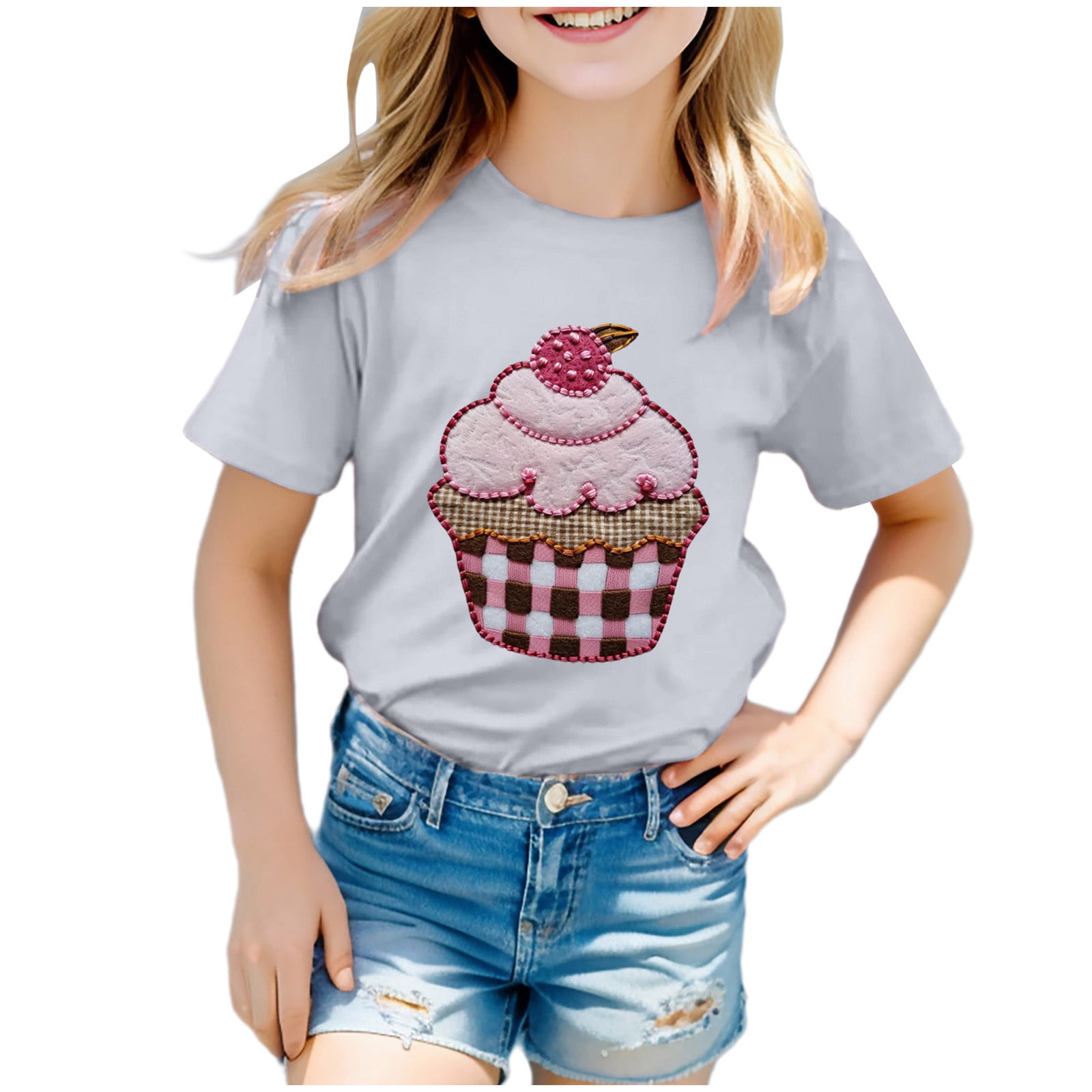 Gerichy Girls Short Sleeve T Shirts Girls Crew Neck Graphic Print ...