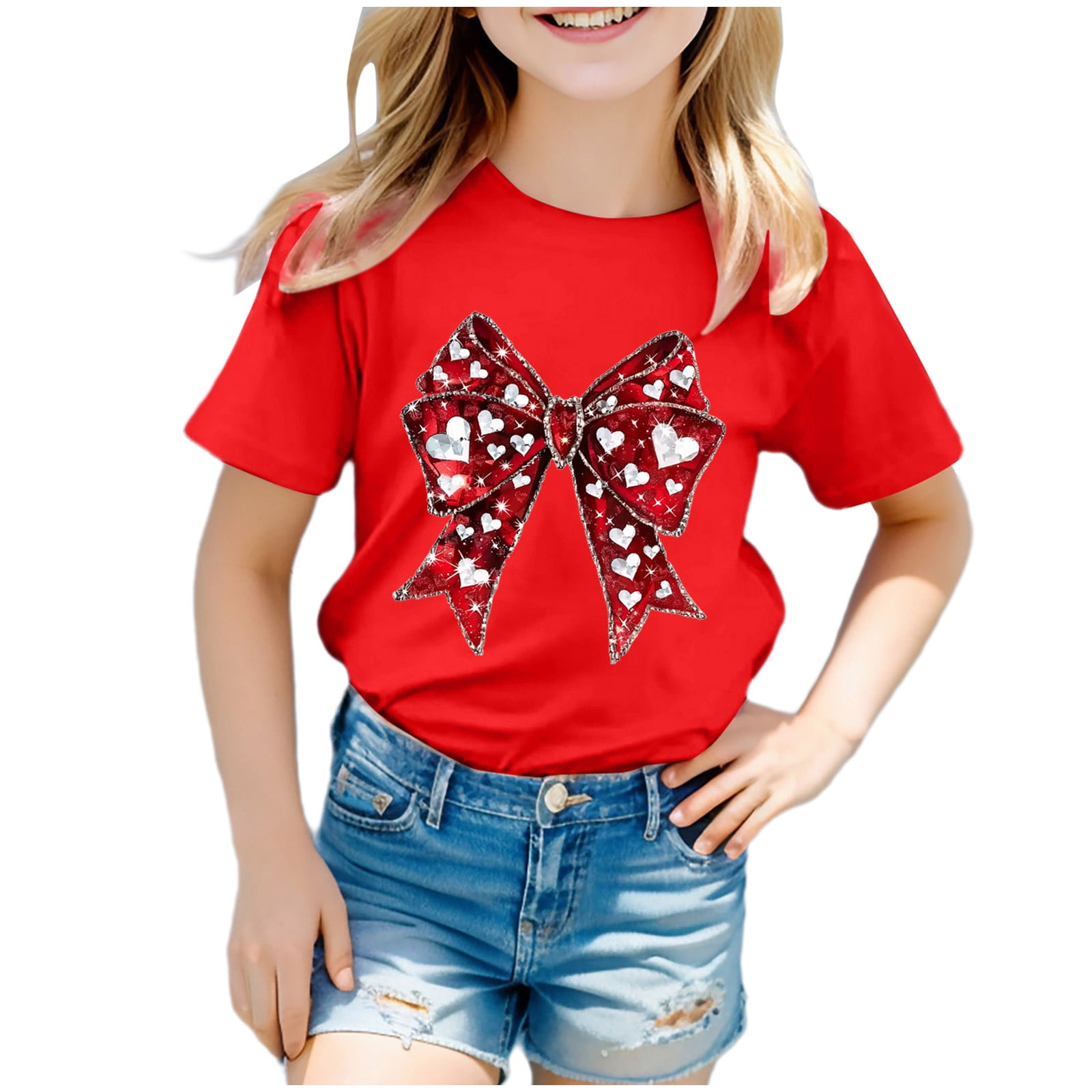 Gerichy Girls Short Sleeve T Shirts Girls Graphic Print Summer Short T ...