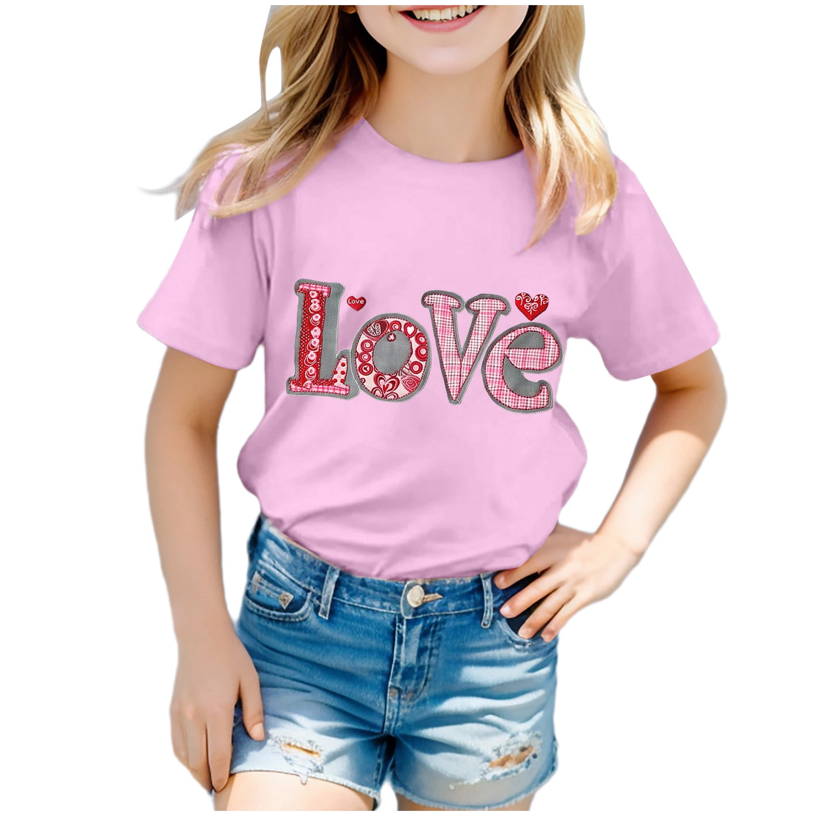 Gerichy Girls Short Sleeve T Shirts Girls Graphic Print Summer Short T ...