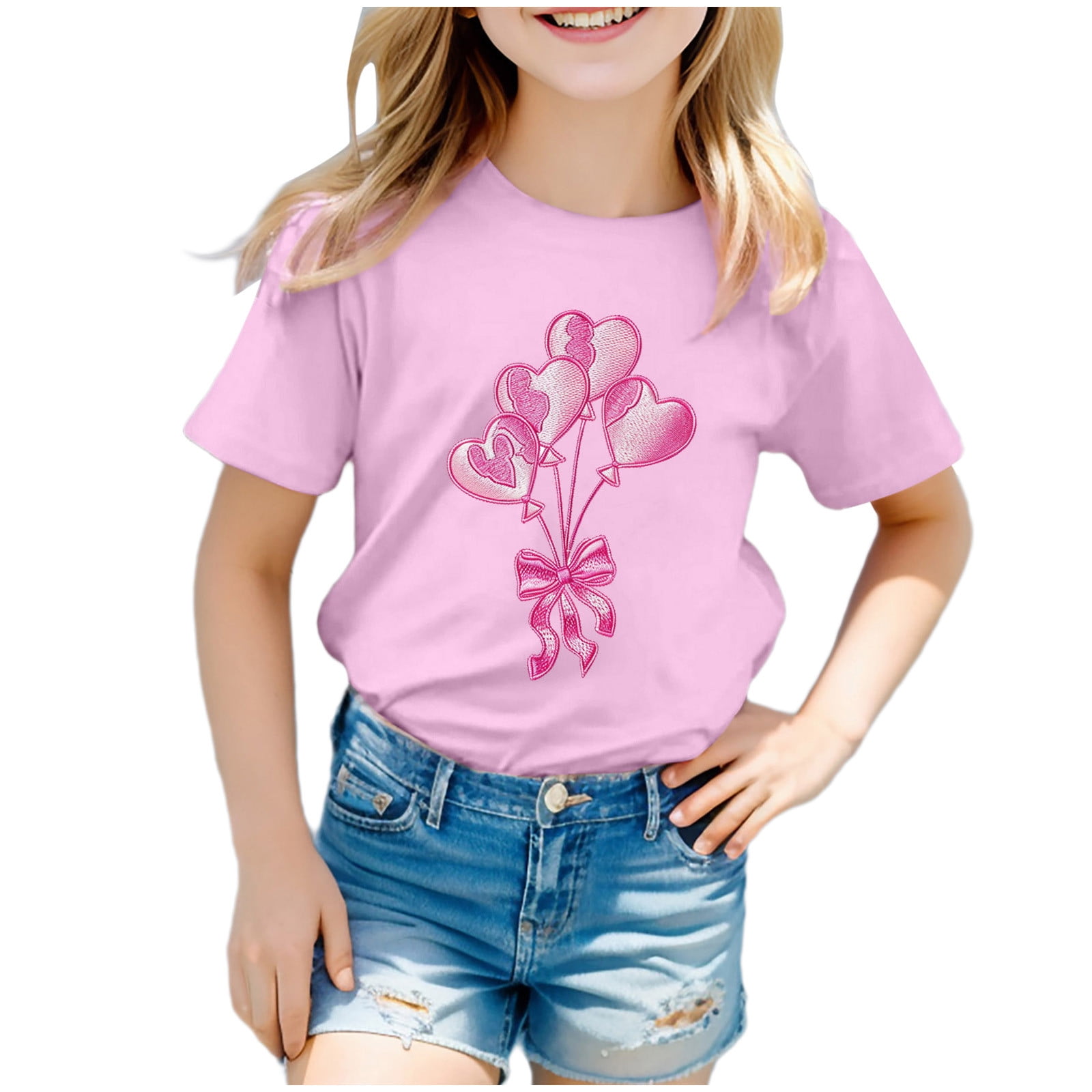Gerichy Girls Short Sleeve T Shirts Girls Graphic Print Summer Short T ...