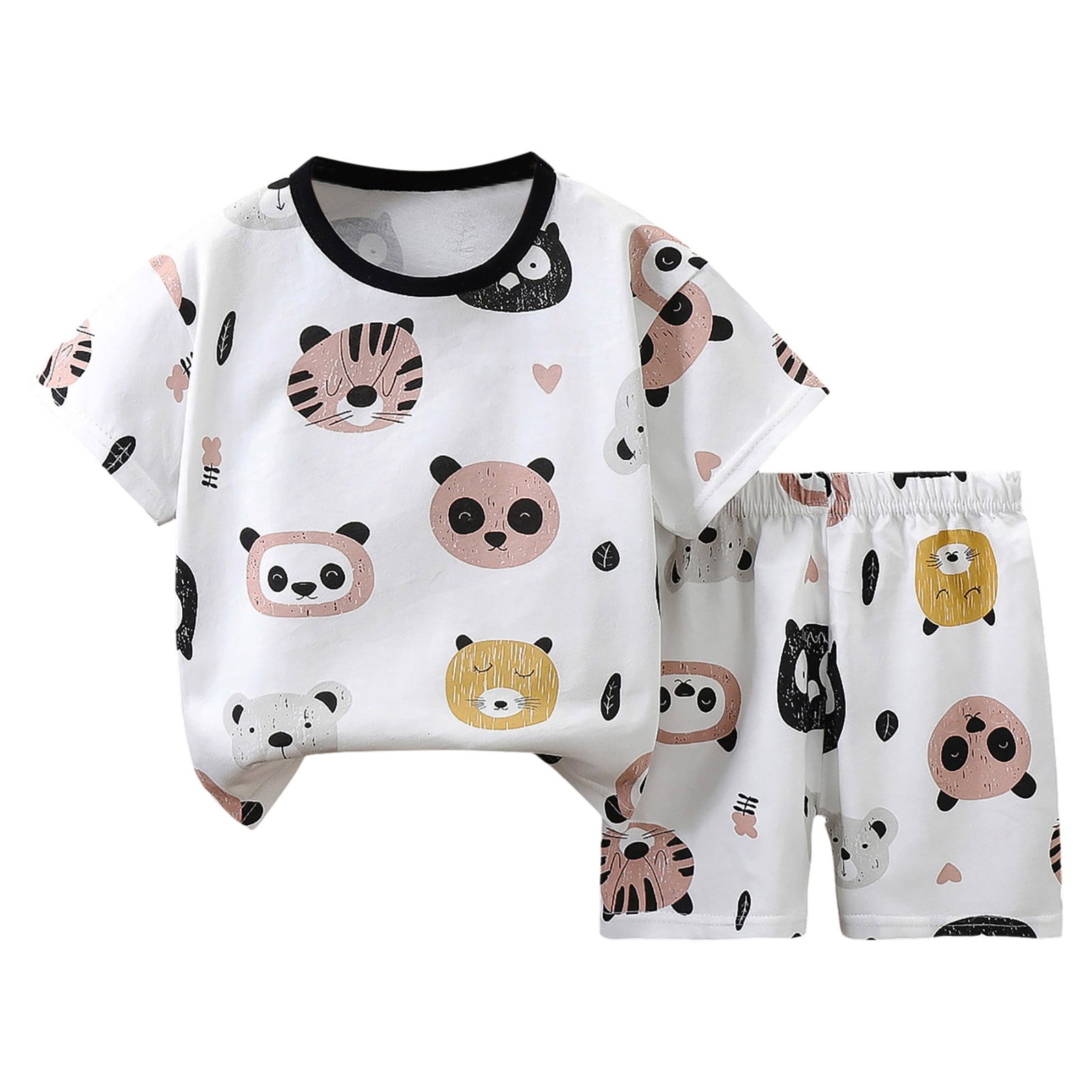 Gerichy Girls Summer Outfits, Girls Solid Color Short Sleeve Top ...