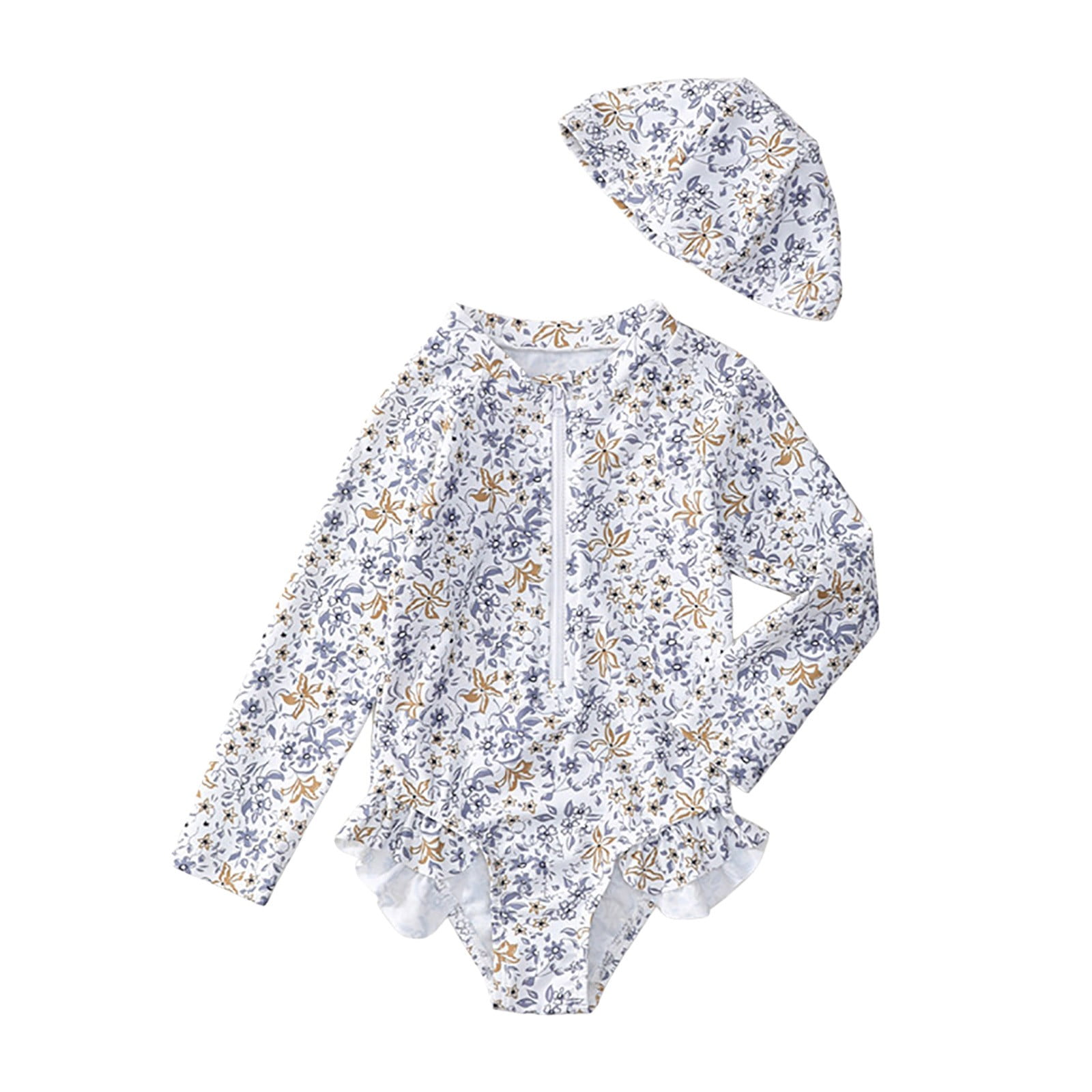 Gerichy Toddler Girl Swimsuit,Girls Bathing Suit Girls Short Sleeve Zip ...