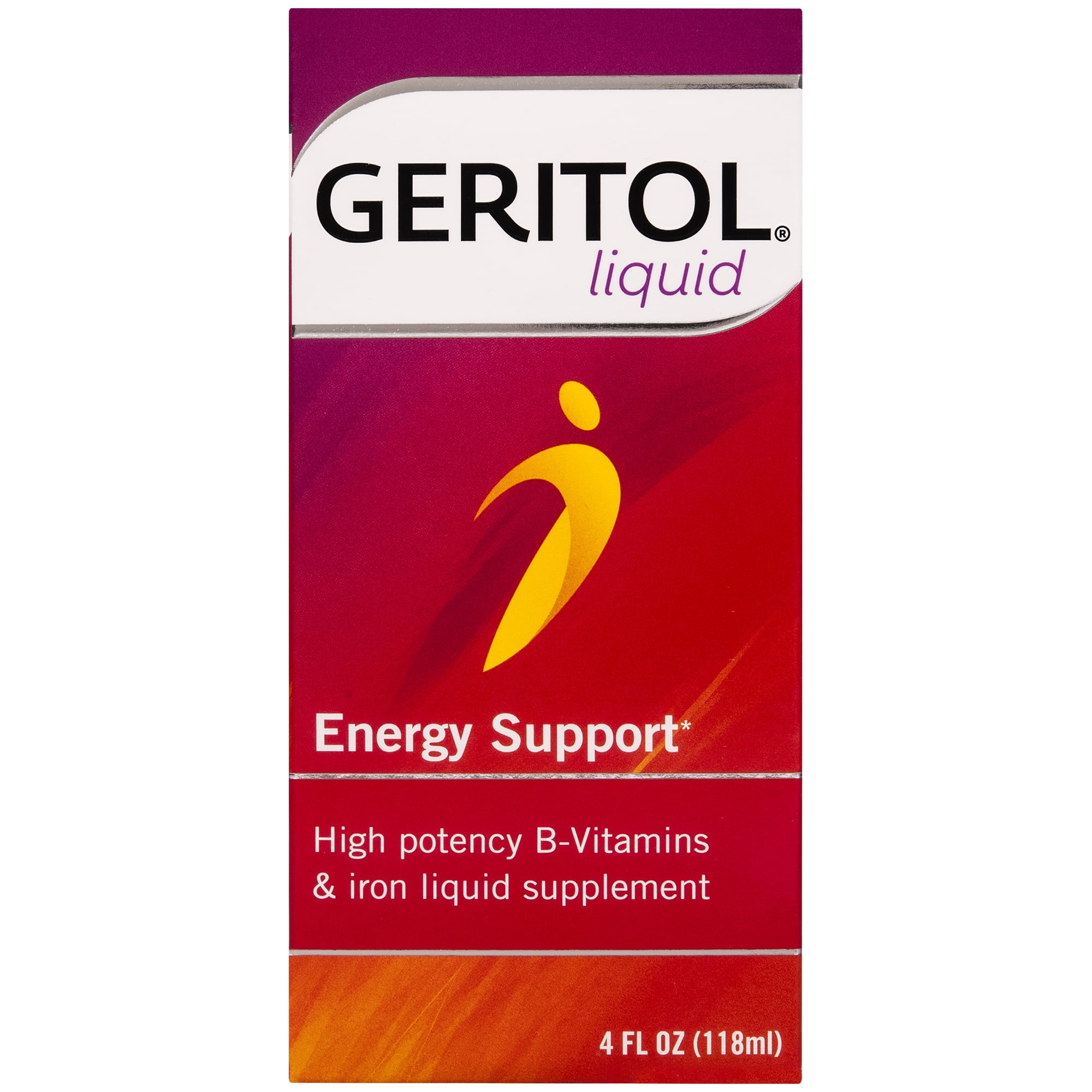 Geritol B-Vitamins & Iron Liquid Supplement, Energy Support, 4 fl oz ...
