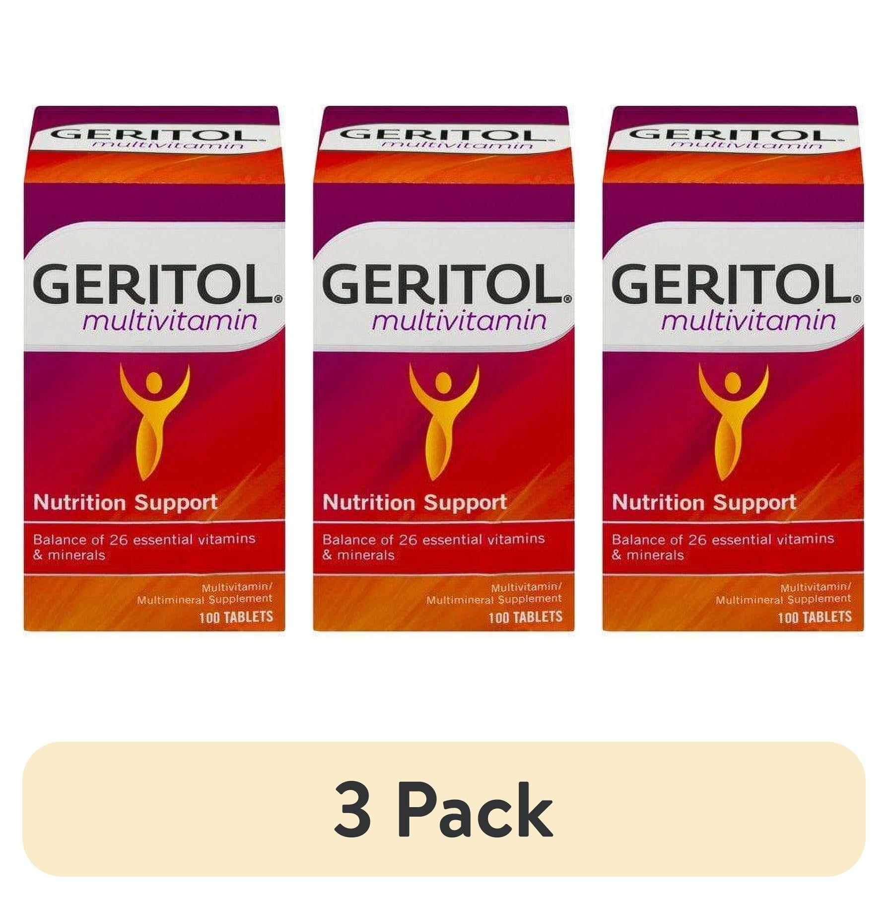 (3 pack) Geritol Complete Multivitamin + Multimineral Tabs, 100 ct ...