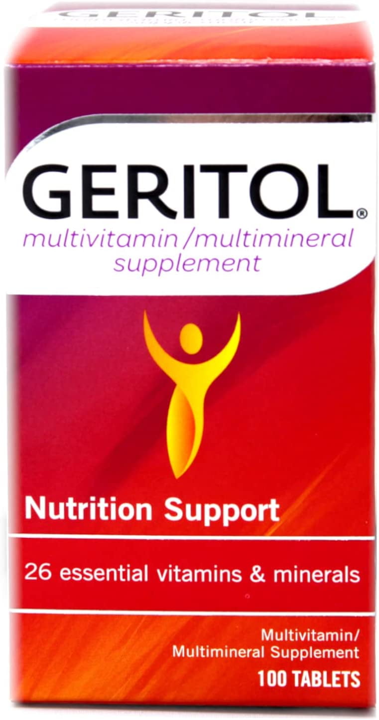 Geritol Multivitamin Nutrition Support Tablets, Energy Supplement, 100 ...