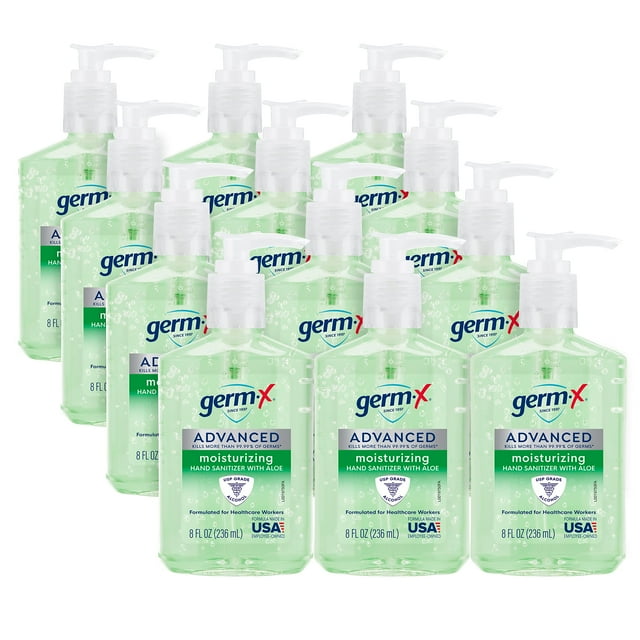 Germ-X® Advanced Gel Hand Sanitizer with Aloe with Pump, Bottle of Hand ...