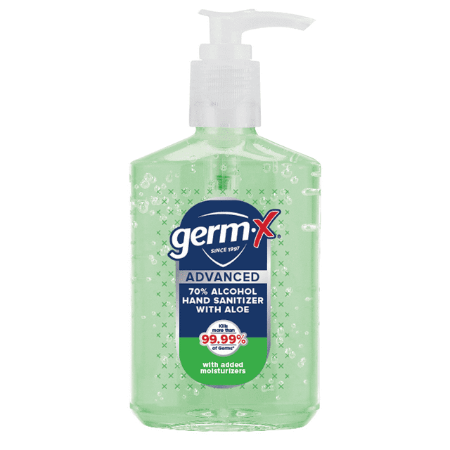 Germ-X® Advanced Gel Hand Sanitizer with Aloe with Pump, Bottle of Hand ...