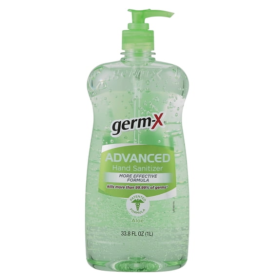 Germ-X Advanced Hand Sanitizer with Aloe, Bottle of Hand Sanitizer, 33. ...