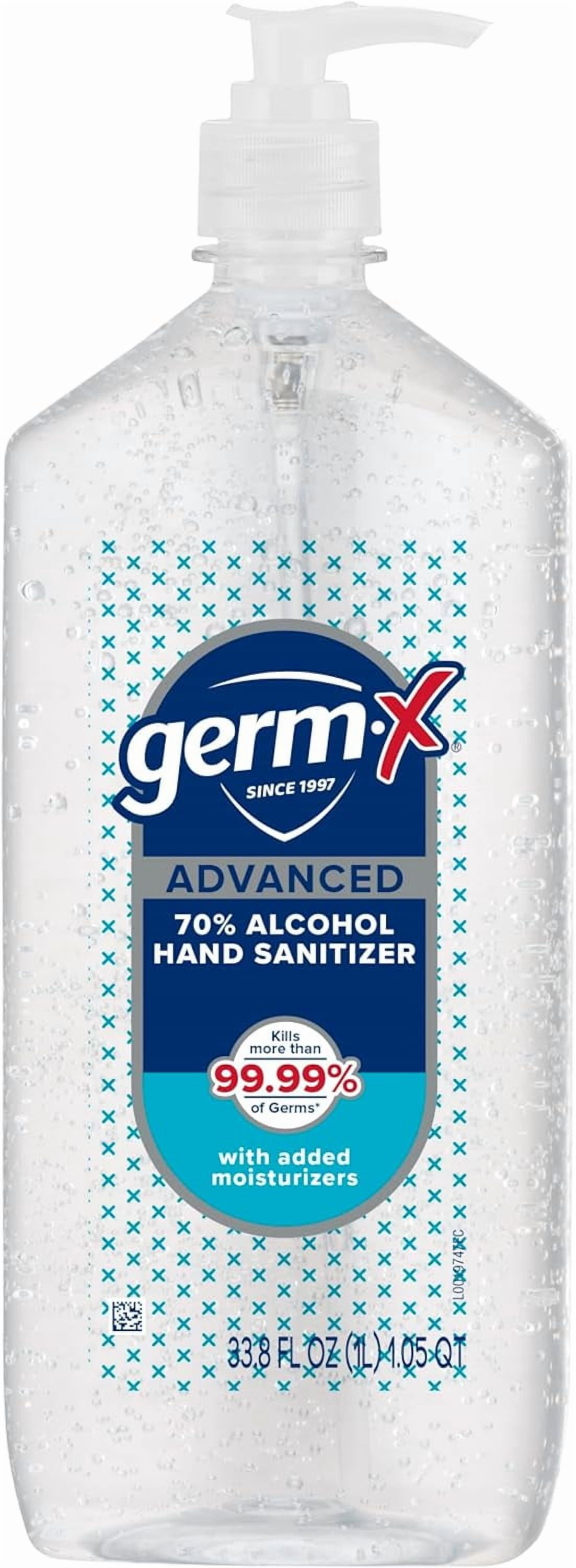 Germ-X Advanced Hand Sanitizer with Pump, Alcohol & Moisturizers ...