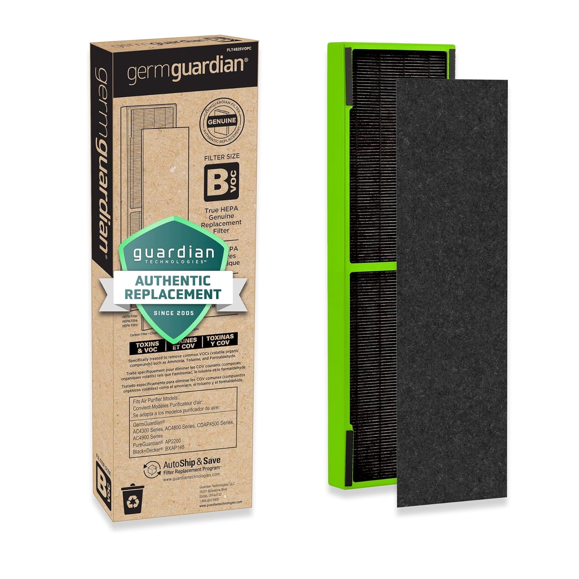 GermGuardian Genuine Filter B for Air Purifiers, HEPA, Toxin Clear ...