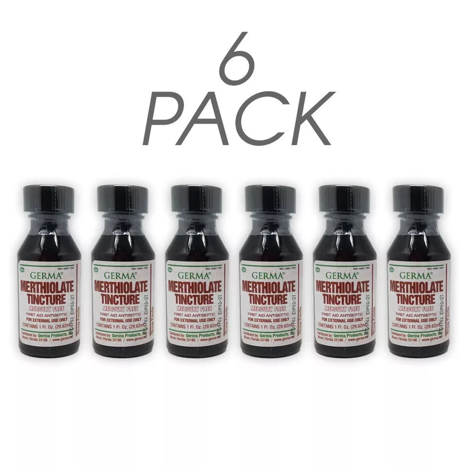 Germa Merthiolate Tincture. Antiseptic for Minor Injuries. 1 Oz. Red ...