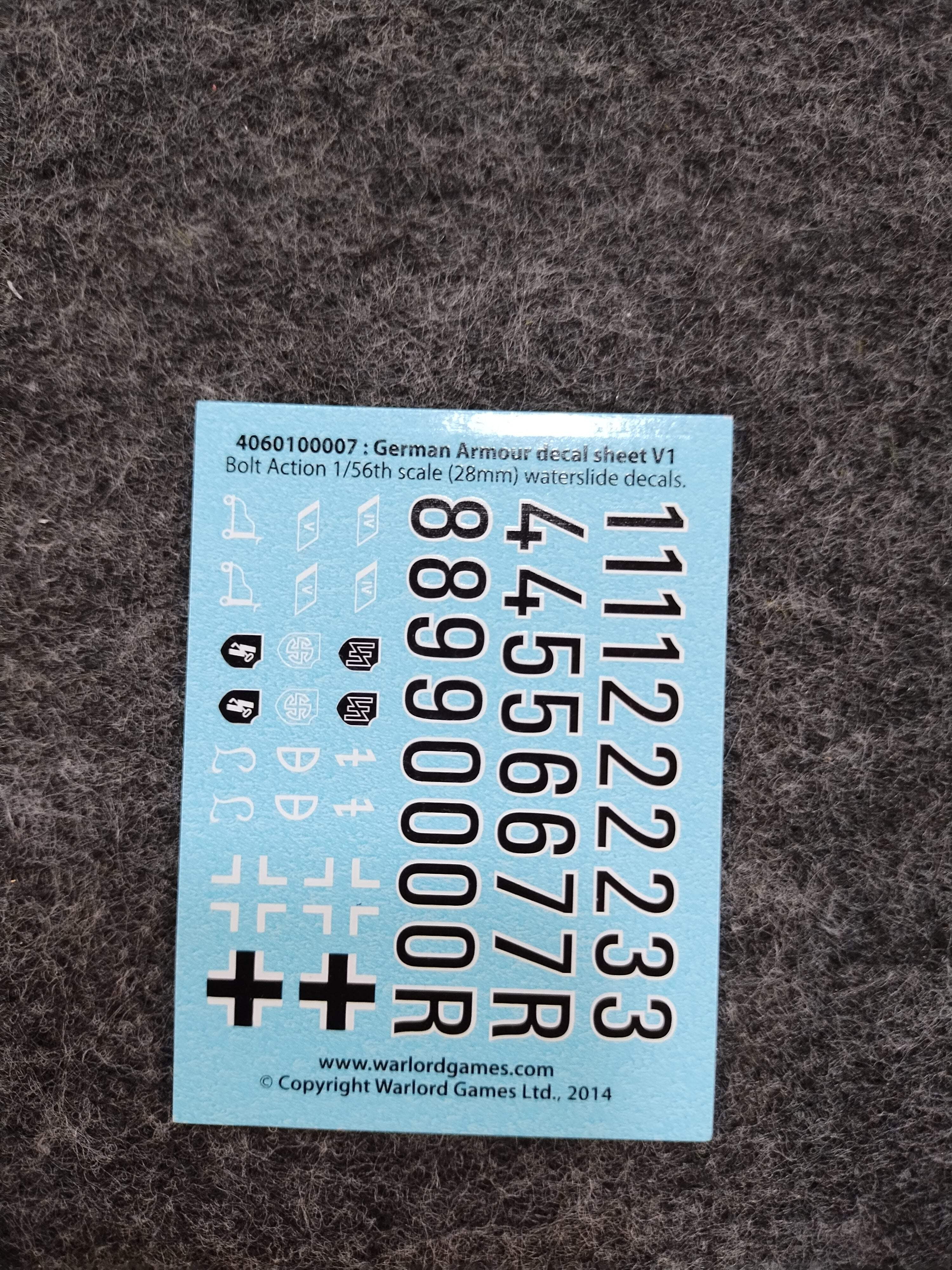 German Armour V1 Decal sheet - Walmart.com