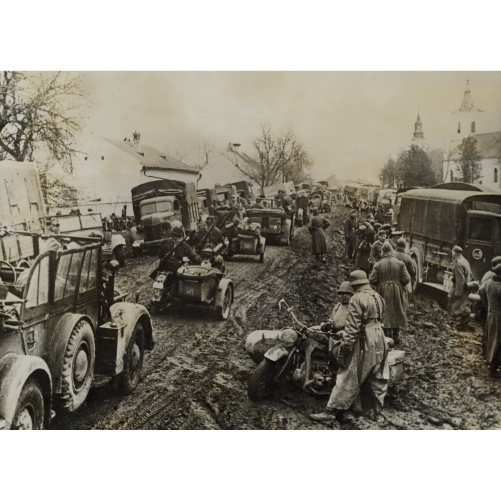 German Army Units Invading Greece In April 1941 In Heavy Spring Rains ...