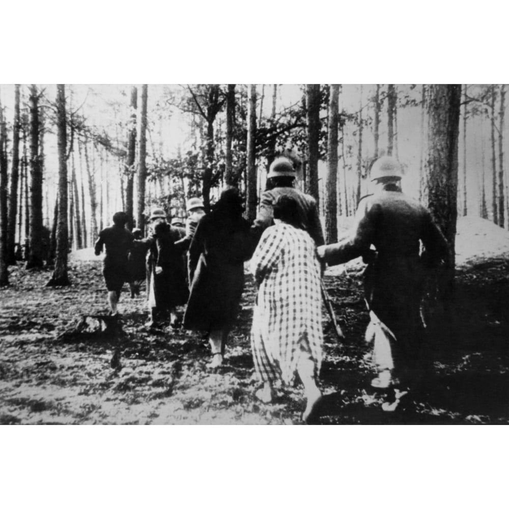 German Atrocities In Poland Ca. 1941. Polish Women Led By Soldiers ...