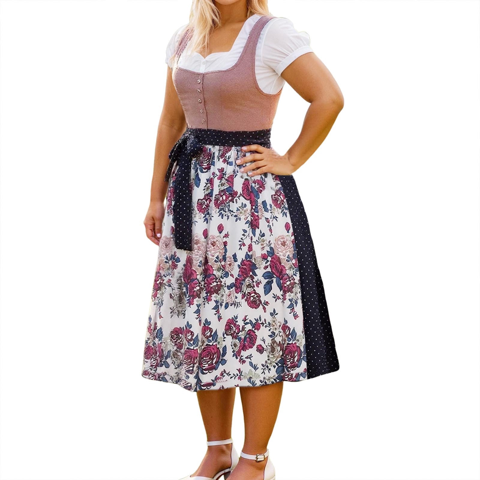 German Bavarian Oktoberfest Dirndl Dress Women's Traditional Elegant ...