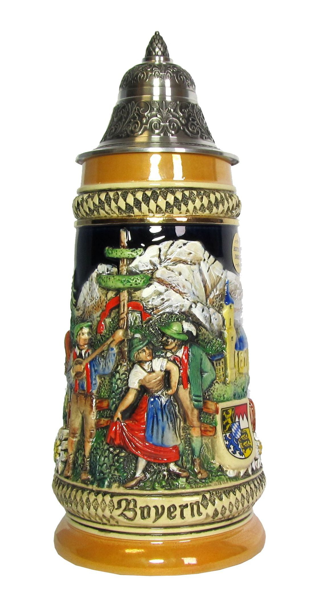 German Beer Stein Bayern Stein 0.5 liter tankard, beer mug - Walmart.com