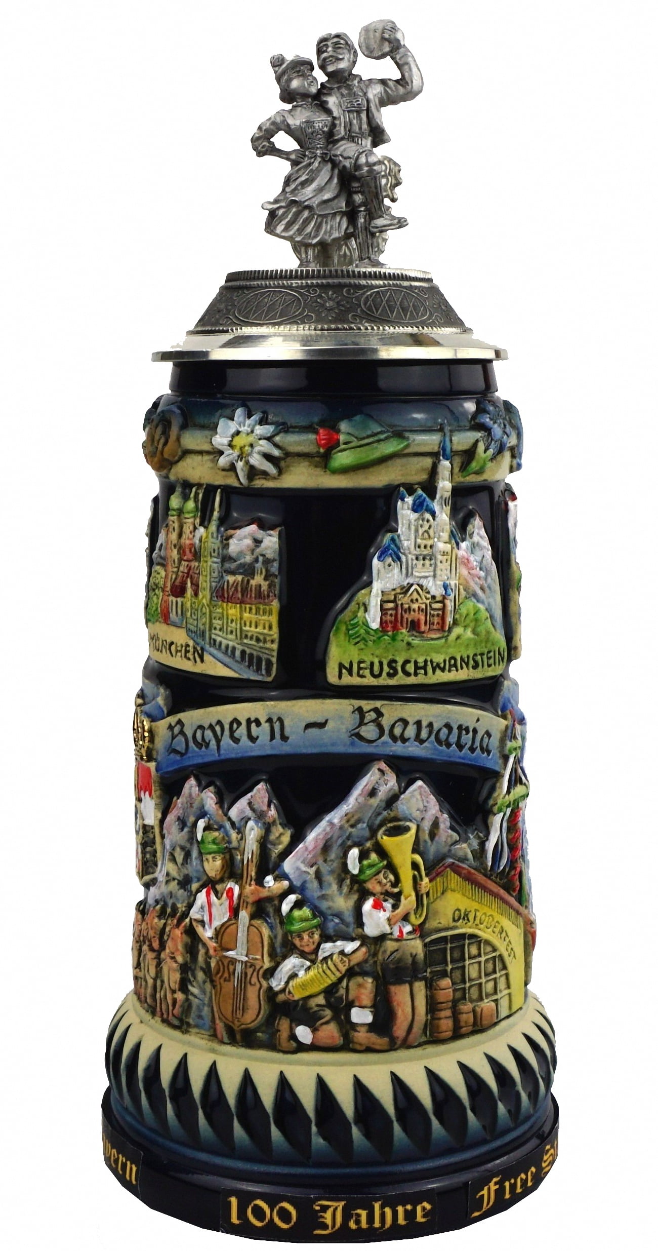 German Beer Stein Bayern Stein 0.75 liter tankard, beer mug - Walmart.com